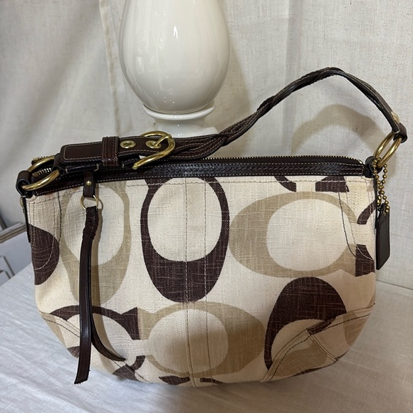 Coach | Bags | Coach Tonal Linen Signature Large Cs | Poshmark